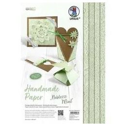 URSUS Spezialpapiere Handmade Paper Noblesse Mint, 23 x 33 cm, 8 Blatt