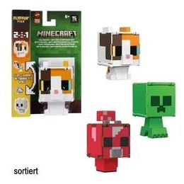 Mattel Minecraft Flippin Figs Figurensammlung, 2-in-1-Spielfigur, ma&szlig;stabsgetreu zu einer 9,5 cm gro&szlig;en Figur und pixeliges Design (Charaktere k&ouml;nnen variieren)