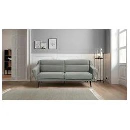 3-Sitzer OTTO HOME "Bille", grau, B:212cm H:86cm T:90cm, Struktur (100% Polyester);Struktur fein (100% Polyester);Samtoptik (100% Polyester);Luxus-Microfaser weich (100% Polyester), Sofas, mit Naht im R&uuml;ckenkissen und Eiche-Beinen, Design by Morten Georgsen