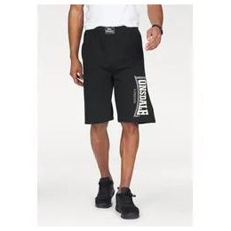 Sweatshorts Lonsdale "LOGO JAM", Herren, Gr. 5XL (66), N-Gr, schwarz, Obermaterial: 100% Baumwolle, unifarben, bequem knielang, Hosen Sweatshorts, mit Gummizugbund und Seitentaschen