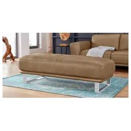 Hocker W.Schillig "montanaa", braun (fango z69), B:141cm H:42cm T:61cm, Hocker, Hocker, mit Metallkufen in Chrom gl&auml;nzend, Breite 141 cm