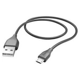Hama USB-Ladekabel USB 2.0 USB-A Stecker, USB-Micro-B Stecker 1.50m Schwarz 00201586