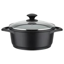 Kochtopf GSW "Gourmet Granit", schwarz (schwarz, graphit), H:10,5cm &Oslash;:24cm, T&ouml;pfe, Kochtopf, mehrfache, langlebige VITAFLONGRANIT Antihaft-Versiegelung, Induktion