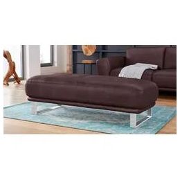 Hocker W.Schillig "montanaa", braun (mocca z69), B:141cm H:42cm T:61cm, Hocker, Hocker, mit Metallkufen in Chrom gl&auml;nzend, Breite 141 cm