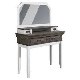 Schminktisch OTTO HOME "Vinales, Konsole f&uuml;r den Flur", grau (wei&szlig;, grau), B:96cm H:136cm T:39cm, Tische, Schminktisch, Aus massiver Kiefer, mit Fr&auml;sungen