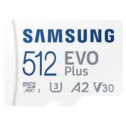 Samsung EVO Plus microSD-Karte Retail 512 GB UHS-I, v30 Video Speed Class, A2 Application Performance Class inkl. SD-Adapter