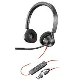 HP Poly Blackwire C3320 On Ear Headset kabelgebunden Stereo Schwarz Mikrofon-Rauschunterdr&uuml;ckung Headset, Lautst&auml;rkeregelung