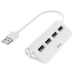 Hama 00200120 USB-Hub 4 Port USB-A USB 2.0 480MBit/s Wei&szlig;