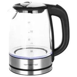 Emerio WK-119988.7 Wasserkocher schnurlos Schwarz, Edelstahl Fassungsverm&ouml;gen: 1.7l