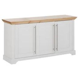 Kommode OTTO HOME "Melissa", wei&szlig; (wei&szlig;, honig), B:132cm H:70cm T:39cm, Massivholz, Sideboards, Kommode, aus massiver Kiefer, FSC zertifiziert, 3-t&uuml;rig, Breite 132 cm