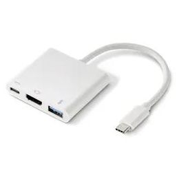 Renkforce RF-4366444 Adapter [1x USB-C&reg; Stecker - 1x HDMI-Buchse, USB 3.2 Gen 1 Buchse A (USB 3.0), USB-C&reg; Buchse] Wei&szlig;