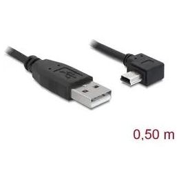 Delock USB-Kabel USB 2.0 USB-A Stecker, USB-Mini-B Stecker 0.50m Schwarz 82680