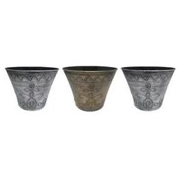 HTI-Living Blumentopf Nessa Ornamente Gold Silber 3er-Set