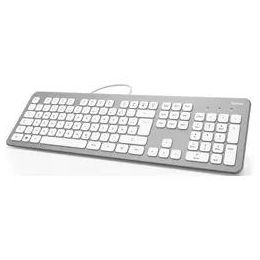 Hama KC-700 USB Tastatur Deutsch, QWERTZ Silber, Wei&szlig;
