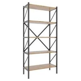 Vcm Holz Metall Stand Regal B&uuml;ro B&uuml;cher Insasi 5fach