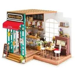Creativ Company DIY-Miniatur-Zimmer, Kaffeestube, H 19 cm, L 22,6 cm, B 19,4 cm, 1 Stk