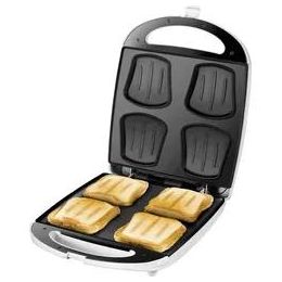 Unold Elektro Unold Quadro Sandwich-Toaster klappbar Wei&szlig;, Schwarz