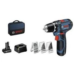 Bosch Professional GSR 12V-15 0615990G6L Akku-Bohrschrauber 12 V 2 Ah, 4 Ah Li-Ion inkl. 2. Akku, inkl. Ladeger&auml;t, mit Zubeh&ouml;r, inkl. Tasche