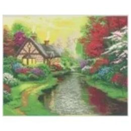 Craft Buddy CAK-TK3L - Crystal Art, A Quiet Evening, Thomas Kinkade Kit, Bild, 40 x 50 cm cm