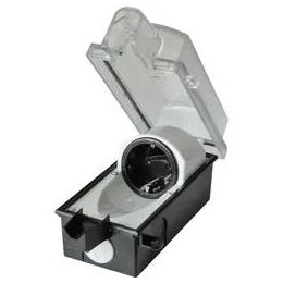 InterB&auml;r 9015-001.01 Aufputz-Steckdose abschlie&szlig;bar IP44 Schwarz, Transparent