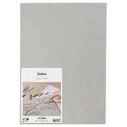 Creativ Company Linoleum, 1 Pck, 1 Stk, 30x40 cm, 3 mm, Grau