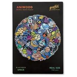 BestSaller J7406M - Aniwood Puzzle, Graffiti Collection, Space, Holz-Puzzle, 150 Teile, Weltraum Mandala