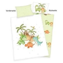 Herding babybest&reg; 2485230063 - Dinos Bettw&auml;sche (Made in Green), 40x60 cm + 100x135 cm, 100% Baumwolle