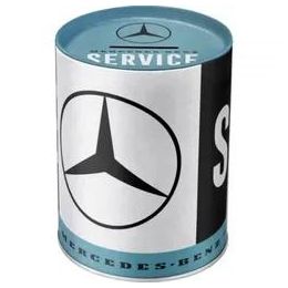 Spardose Mercedes Benz, retro-Design, Durchmesser 10 cm, H&ouml;he 13 cm, aus Metall