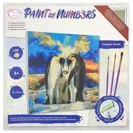 CRAFT Buddy PBN5050B - Paint by Numbers, Penguin Family, 50x50 cm