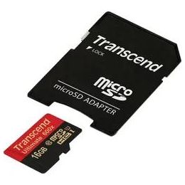 Transcend Ultimate (600x) microSDHC-Karte Industrial 16 GB Class 10, UHS-I inkl. SD-Adapter
