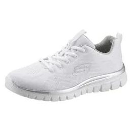 Sneaker Skechers "Graceful - Get Connected", Damen, Gr. 37, wei&szlig;, Textil, Schuhe Sneaker, Freizeitschuh, Halbschuh, Schn&uuml;rschuh f&uuml;r die Maschinenw&auml;sche geeignet, Topseller