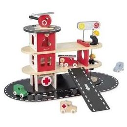Holz-Feuerwehr-Spielset mit Fahrzeugen & Helikopter ab 2 Jahren