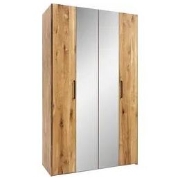 Faltt&uuml;renschrank Home Affaire, beige (natur), B:124cm H:218cm T:65cm, Schr&auml;nke, Kleiderschrank Dreht&uuml;renschrank, in unterschiedlichen Schrankbreiten erh&auml;ltlich, massives Eichenholz
