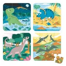 Dino-Abenteuer: 4 Lernpuzzles f&uuml;r kleine Entdecker ab 2 Jahren (6-9-12-16 Teile)