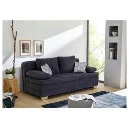 Jockenh&ouml;fer Schlafsofa JOCKENH&Ouml;FER GRUPPE "Lincoln, B: 203 cm, Liegefl. 160x203 cm, Dauerschl&auml;fer", blau (dunkelblau), B:203cm H:85cm T:106cm, Sofas, Schlafsofa, mit Bettfunktion, Bettkasten, Kaltschaumtopper & 2 Zierkissen