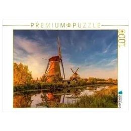 Calvendo Puzzle Windm&uuml;hlen von Kinderdijk in der Abendd&auml;mmerung 1000 Teile Lege-Gr&ouml;&szlig;e 64x48cm Foto-Puzzle f&uuml;r gl&uuml;ckliche Stunden