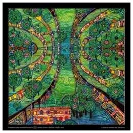 Hundertwasser Puzzle mit Gru&szlig;karte