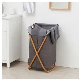 HTI-Living W&auml;schesammler mit Bambusgestell und Polyester-Sack, 60 Liter