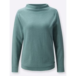 CR&Eacute;ATION L Damen Langarm-Pullover aus reiner Baumwolle jade Gr&ouml;&szlig;e 40