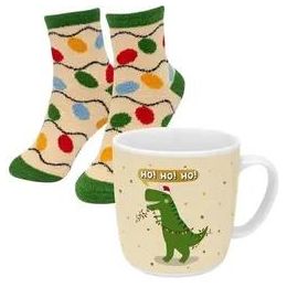 Sheepworld Tasse-Socken-Set Motiv Dino
