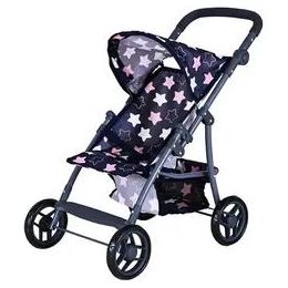 KNORRTOYS 16843 - Puppenbuggy Liba Star Blue Pink, klappbar, Schieberh&ouml;he: 33-59cm