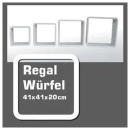 Regal-W&uuml;rfel wei&szlig;, m. Wandaufh&auml;ngung