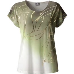 CR&Eacute;ATION L Damen Print-Shirt mit Foliendruck schilf-schwarz-bedruckt Gr&ouml;&szlig;e 54