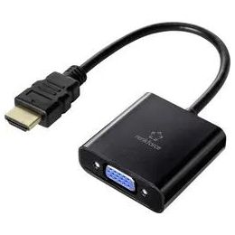 Renkforce HDMI / VGA Adapterkabel HDMI-A Stecker, VGA 15pol. Buchse 0.15 m Schwarz RF-4531578 doppelt geschirmt HDMI-Kabel