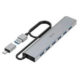 Hama 00200137 USB-Hub 7 Port USB-A USB 3.2 Gen1 5 GBit/s mit USB-C&reg; Stecker Grau