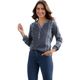 CR&Eacute;ATION L Damen Print-Shirt mit Minimal-Muster marine-bleu-bedruckt Gr&ouml;&szlig;e 56