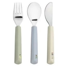 L&auml;ssig Cutlery with Silicone Handle 3 pcs Happy Fruits