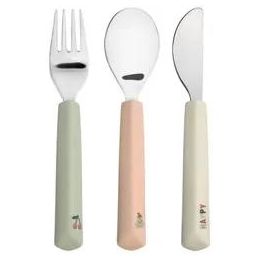 L&auml;ssig Cutlery with Silicone Handle 3 pcs Happy Fruits