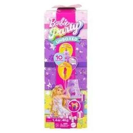 Mattel Barbie Party Unboxed Haustier-Geburtstagsserie Puppe und Accessoires, Birthday Bows-Set mit 10 &Uuml;berraschungen