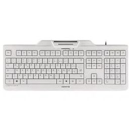 Cherry KC 1000 SC USB Tastatur Deutsch, QWERTZ Wei&szlig;, Grau Chipkarten-Leser